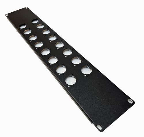 AD-TEK (Network-Cabs) 2U 19 inch Rack Panel Punched for 16x XLR Neutrik ...