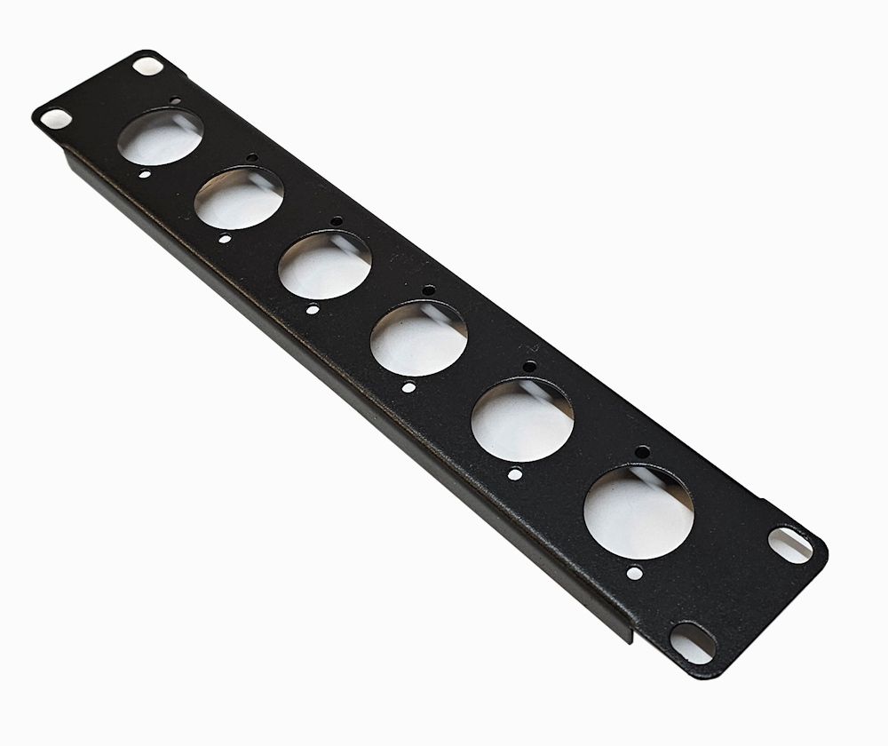 AD-TEK (Network-Cabs) 1U 10 inch Rack Panel Punched for 6x XLR Neutrik ...