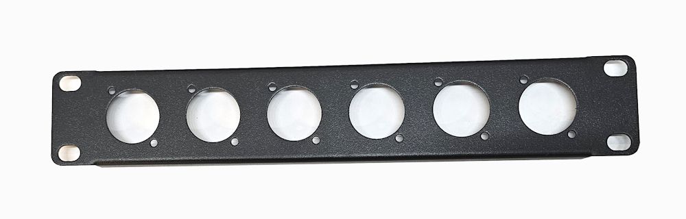 AD-TEK (Network-Cabs) 1U 10 inch Rack Panel Punched for 6x XLR Neutrik ...