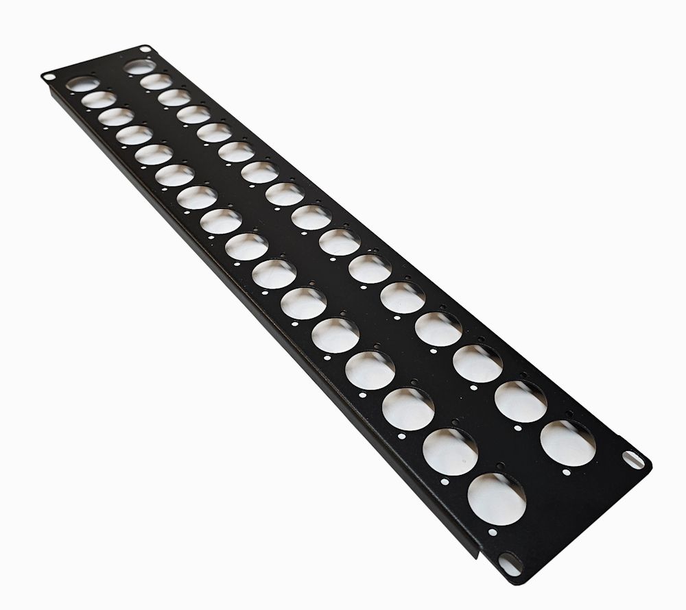 AD-TEK (Network-Cabs) 2U 19 inch Rack Panel Punched for 32x XLR Neutrik ...