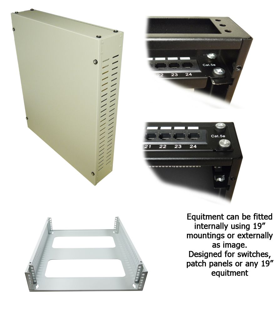 AD-TEK (Network-Cabs) 2U 19 inch Slimline Vertical Mount Network Wall ...