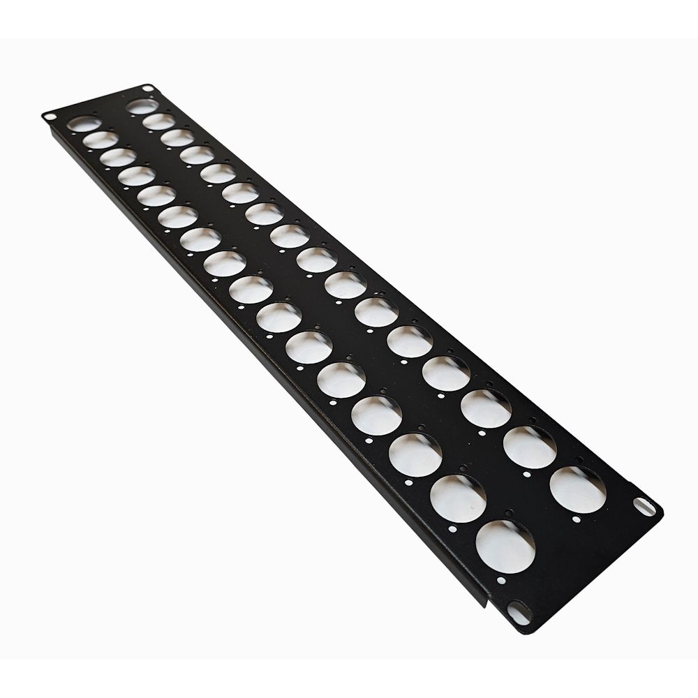 AD-TEK (Network-Cabs) 2U 19 inch Rack Panel Punched for 32x XLR Neutrik ...
