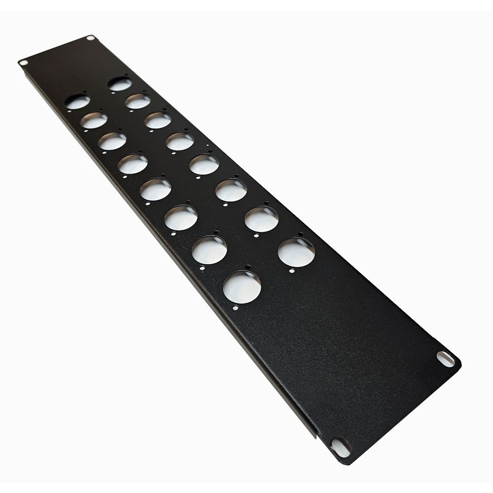 AD-TEK (Network-Cabs) 2U 19 inch Rack Panel Punched for 16x XLR Neutrik ...